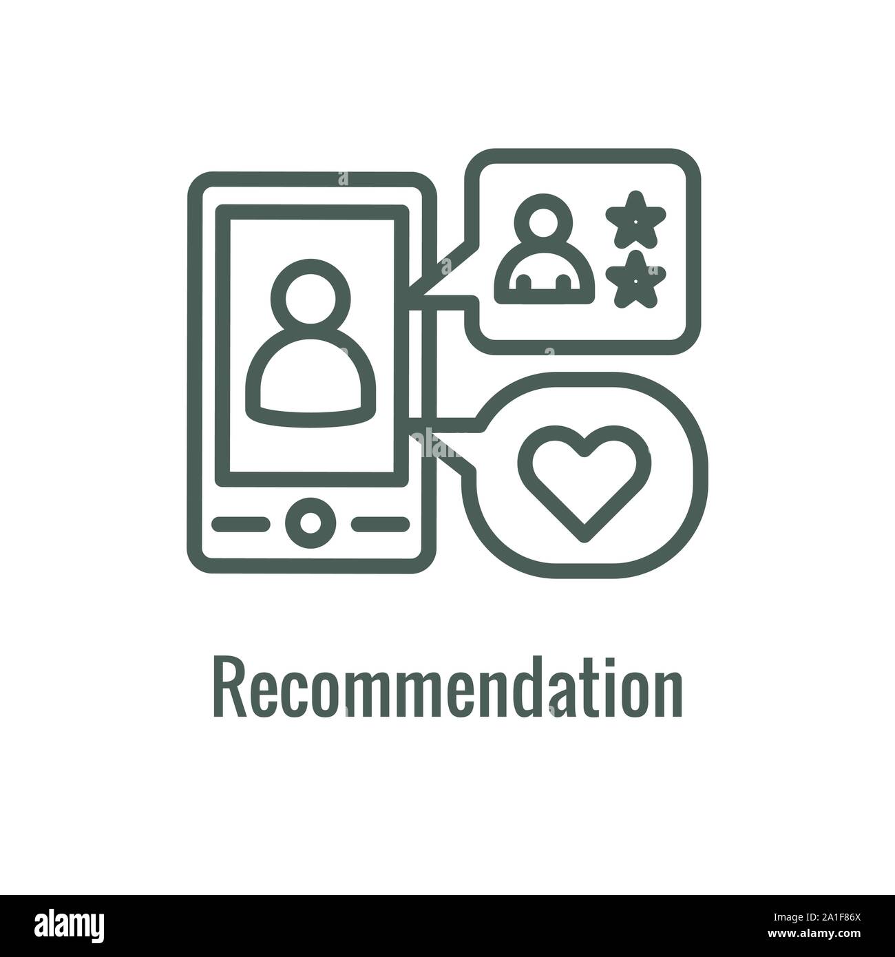 Employee Referral Process Icon w Networking, Recommendation, and ...