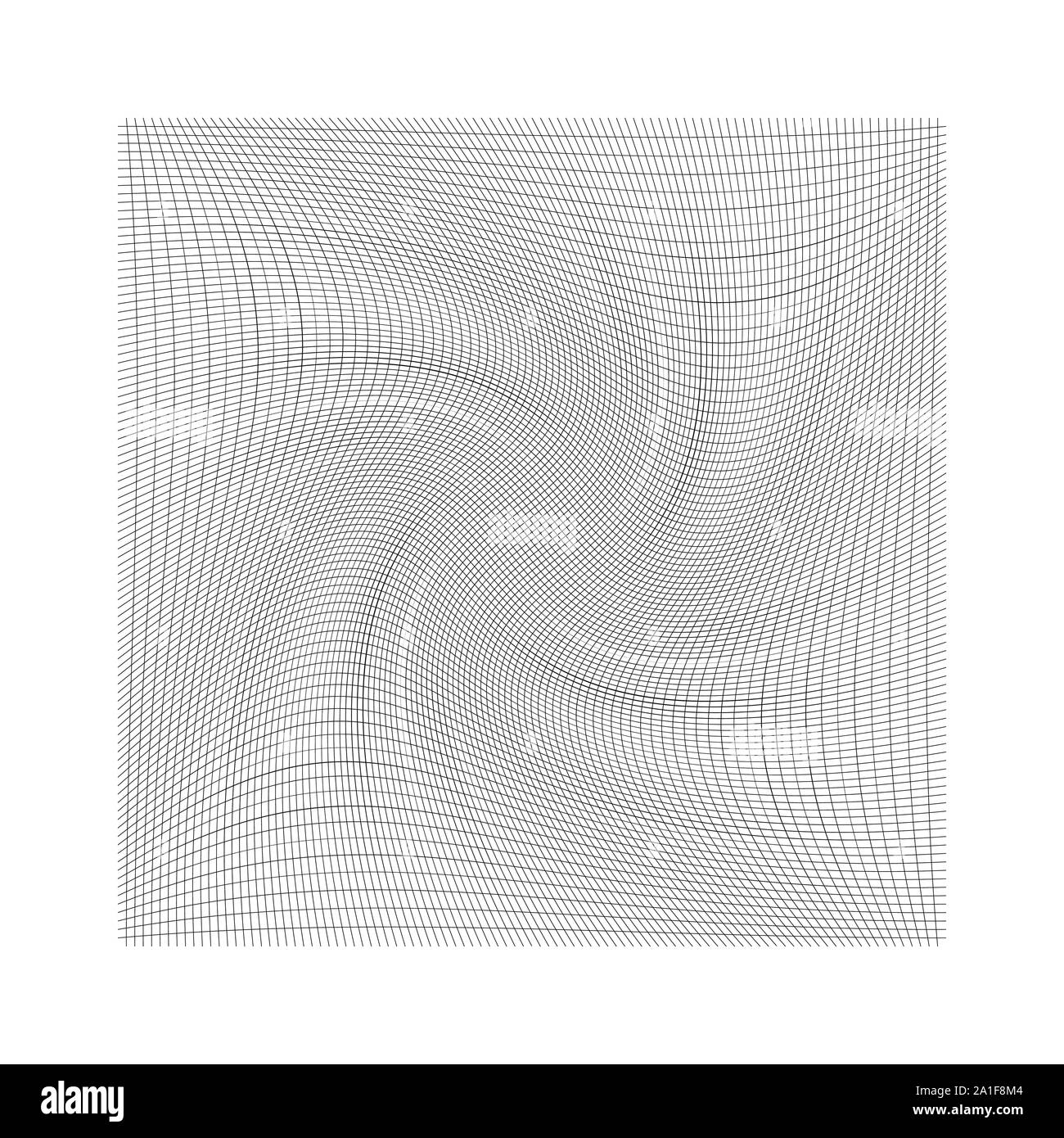 Pattern with rotation, spiral, swirl, twirl effect of perpendicular lines. Twisted lines ...