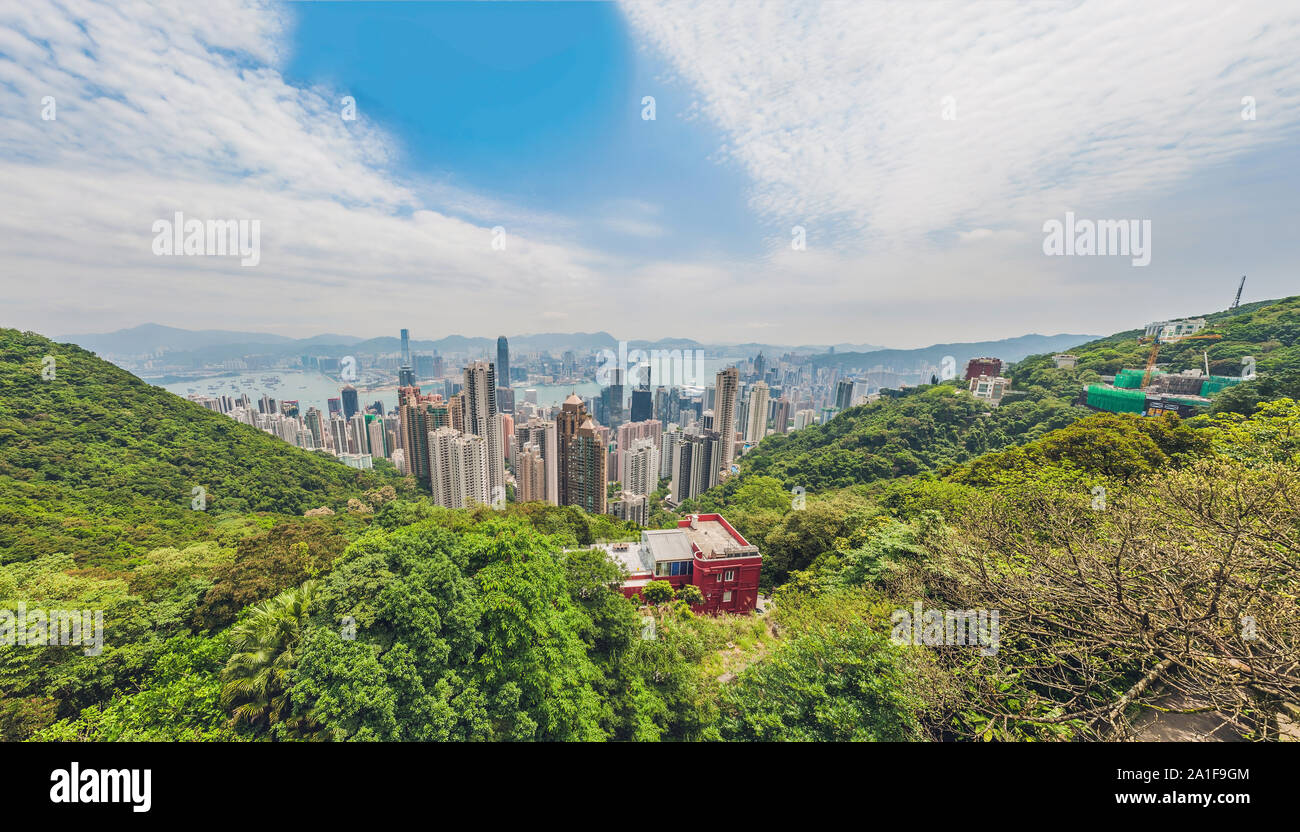 Big panorama of Hong Kong skyline. View from Victoria Peak Stock Photo ...