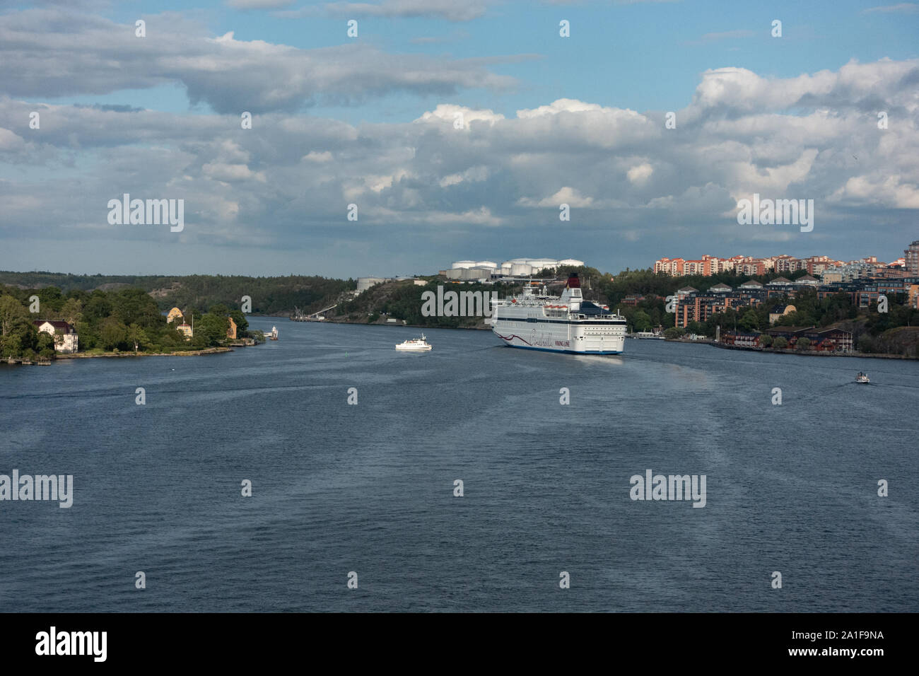 Approach to Stockholm Archipelago as Cruise ship leaves port of ...