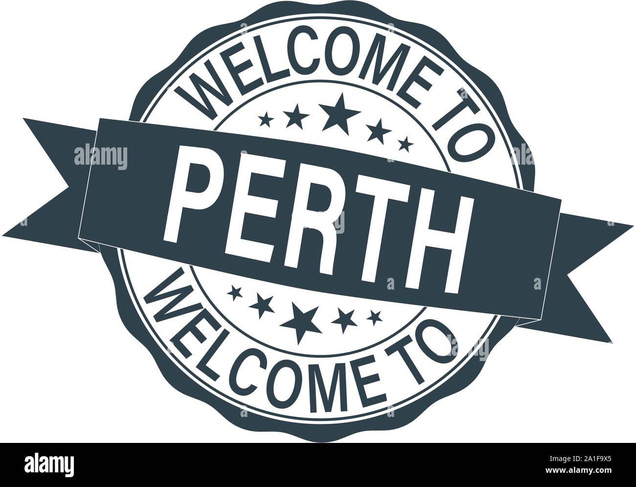 Welcome to Perth, Windy city grunge rubber stamp on white, vector ...