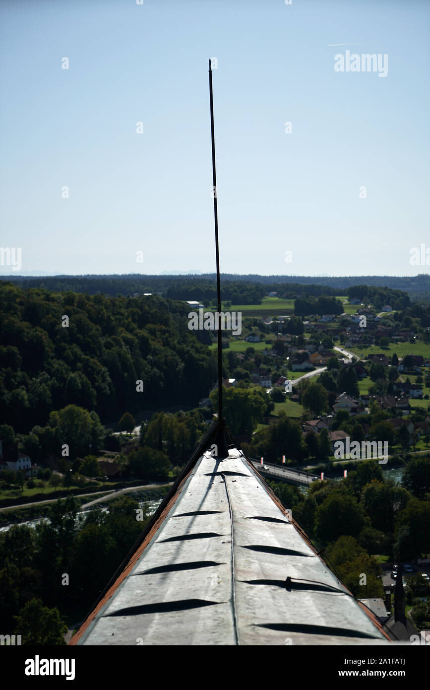 Due to a lightning rod which is mandatory at most buildings in Germany ...