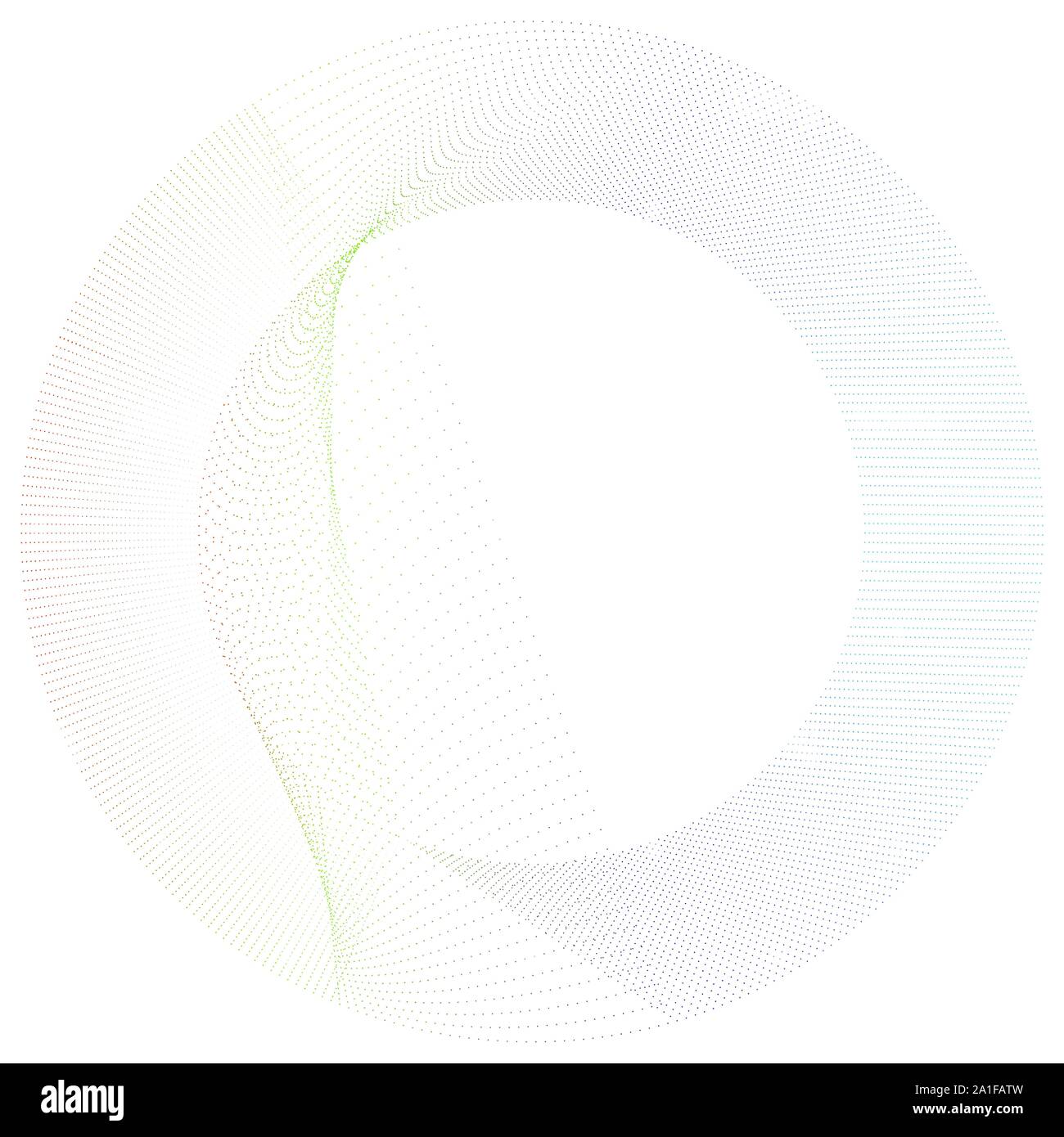 Radial element with random dots, circles, rings as particles. Diffusion ...