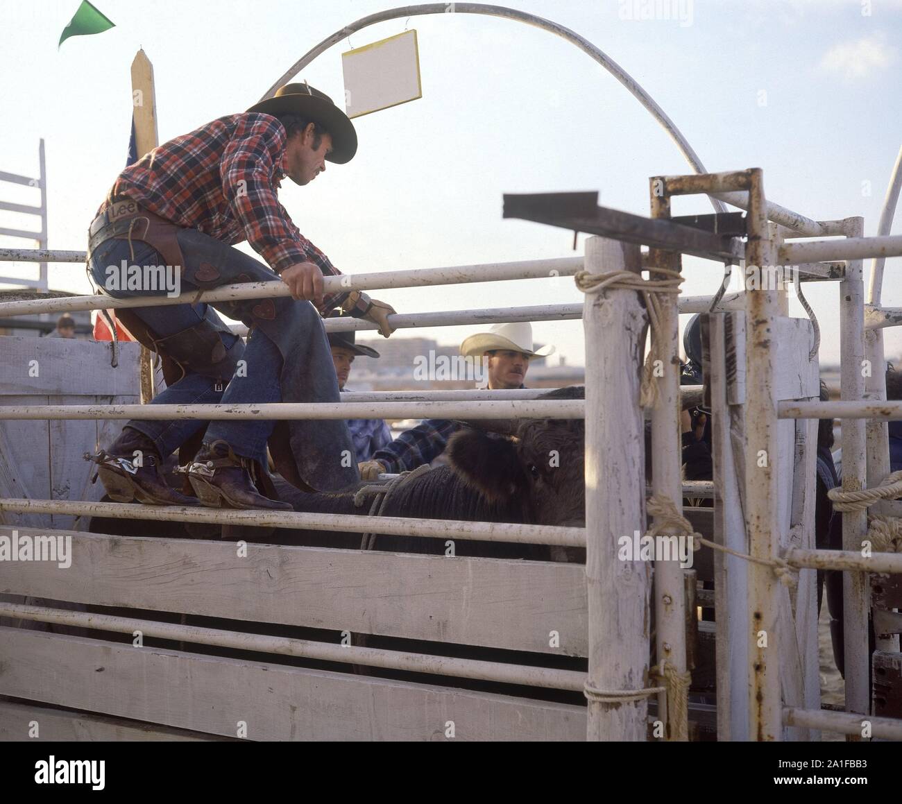 FILMACION DE UN ANUNCIO - RODEO AMERICANO CON COWBOYS Stock Photo - Alamy