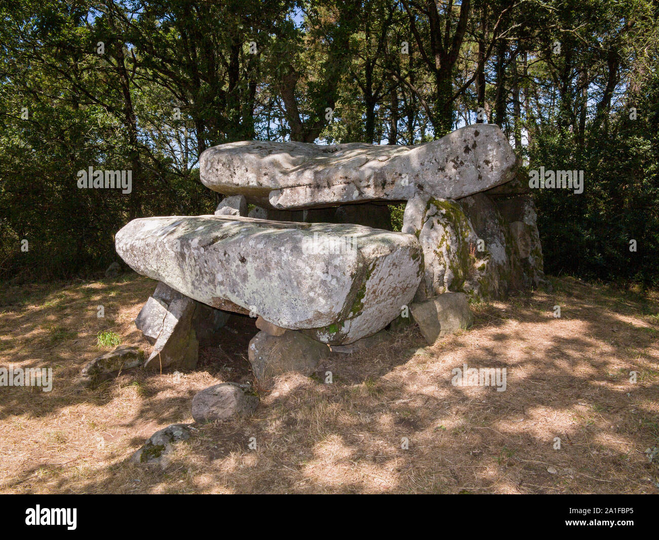 Dolmen de Roch-Feutet near Carnac in Britanny, France Stock Photo - Alamy