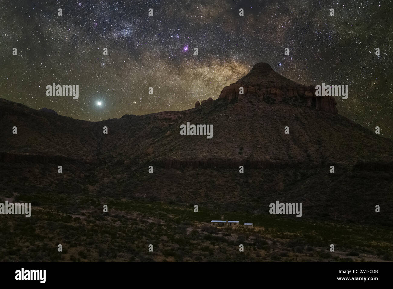 The Milky Way and Venus rise over Carousel Mountain and Homer Wilson ...