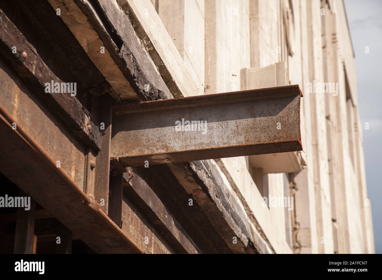 A close up of the original steel supports made by Dorman Long ...