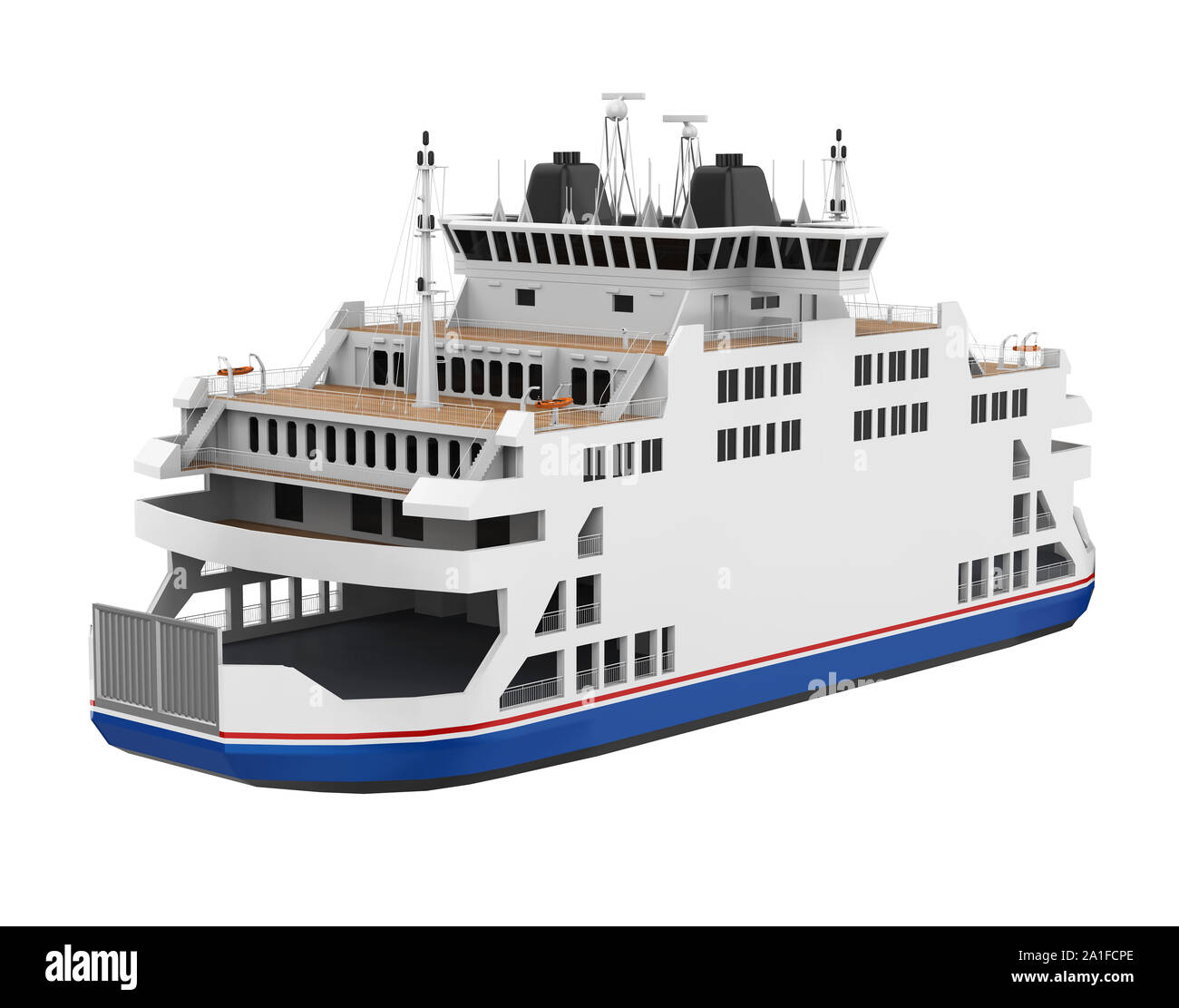 Passenger Ferry Boat Isolated Stock Photo - Alamy
