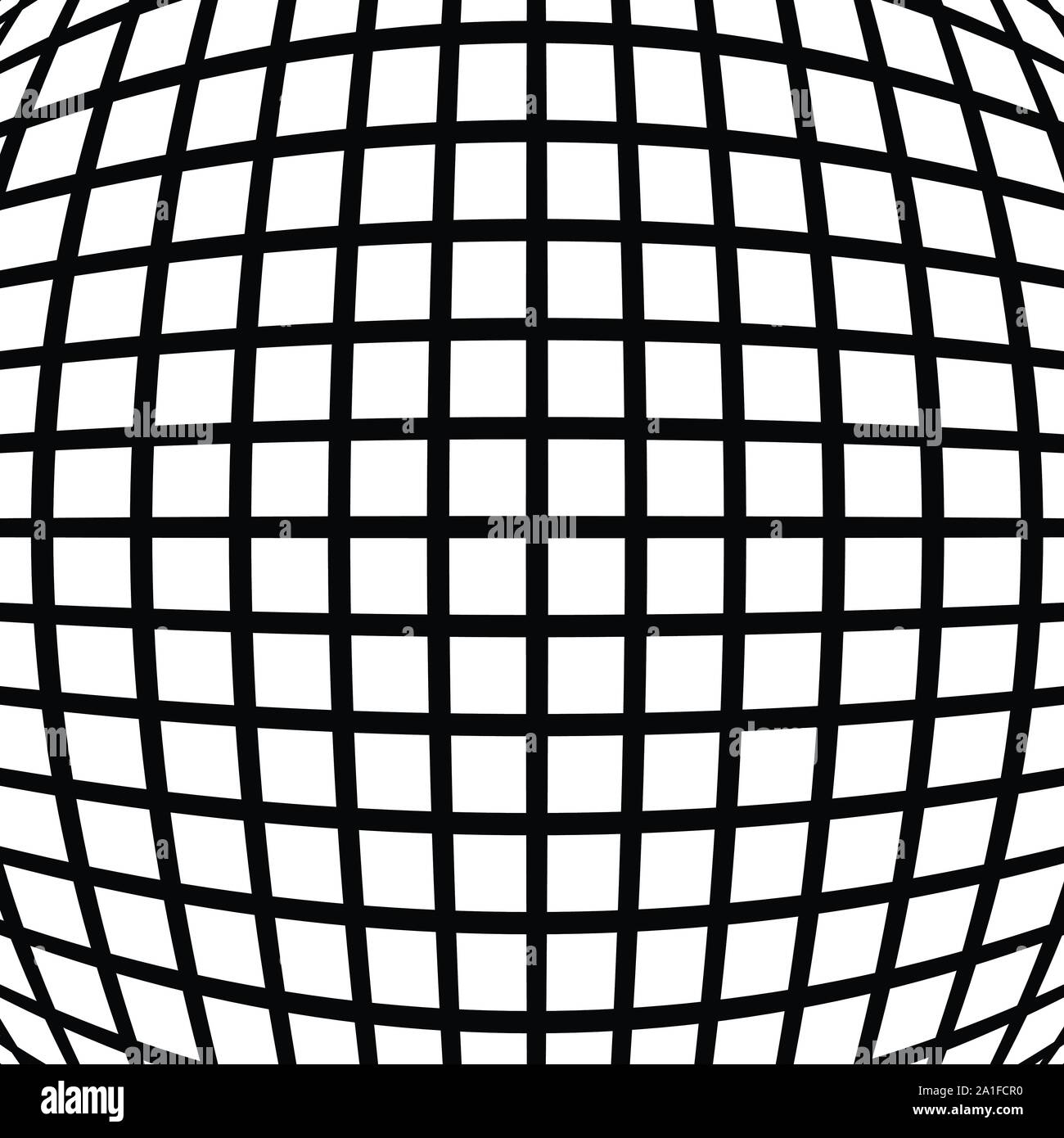Spherical, globe circular distort effect pattern. Curved bulge ...