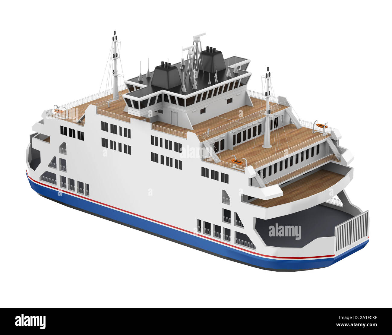 Passenger Ferry Boat Isolated Stock Photo - Alamy