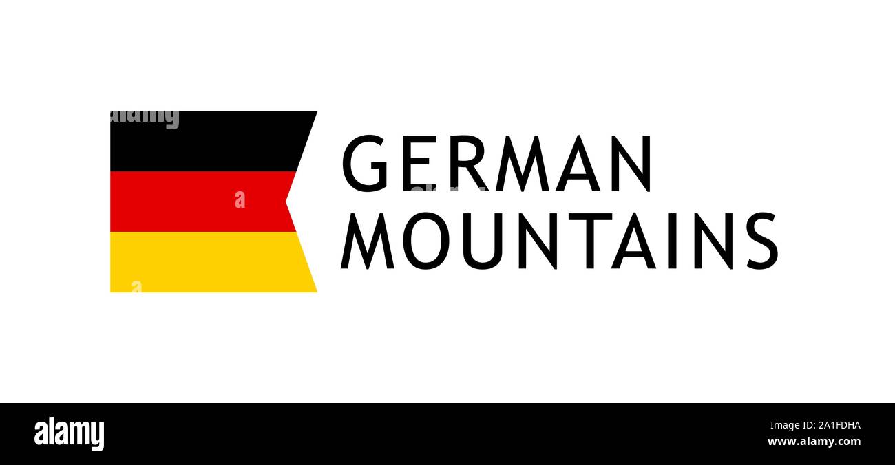 Logotype template for tours to German Alpine Mountains, Vector lovable ...