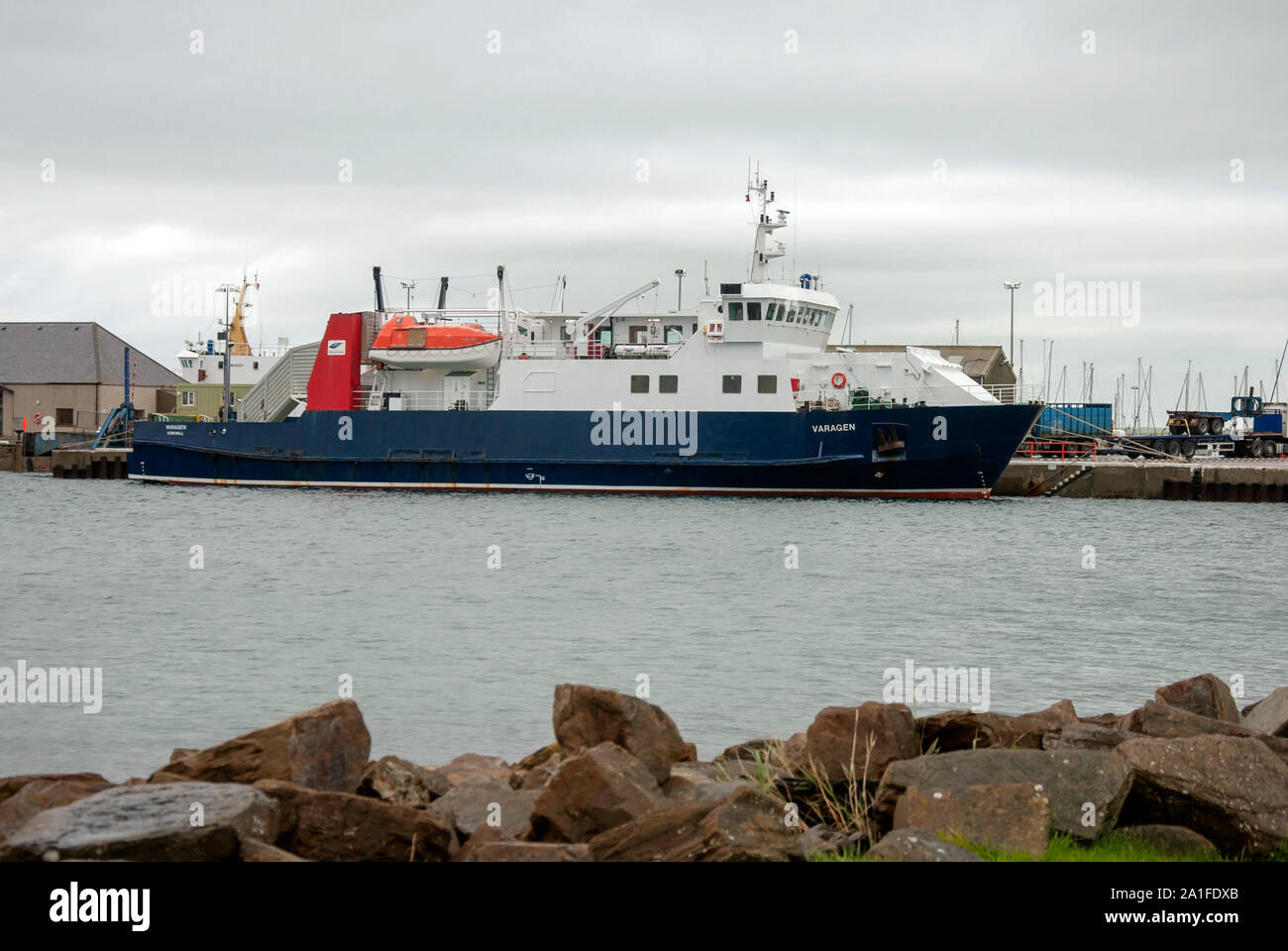 Orkney Ferries M.V. Varagen Ferry Docked Kirkwall Harbour Mainland ...