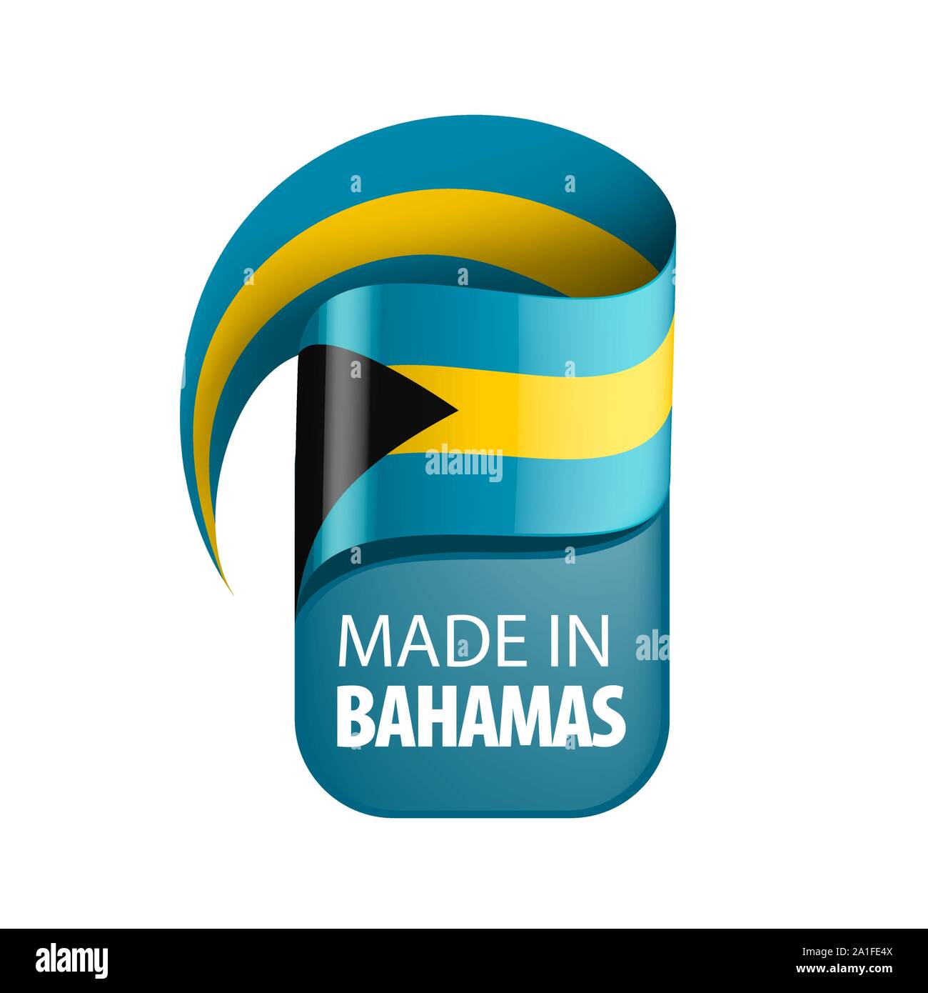 Bahamas flag, vector illustration on a white background Stock Vector ...
