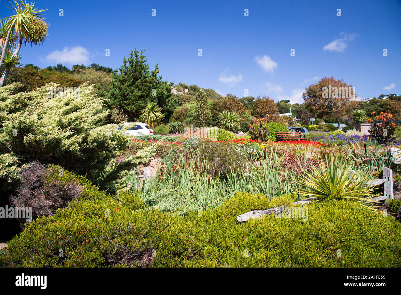 The colourful Winston Churchill Memorial Gardens at St Brelades, Jersey ...