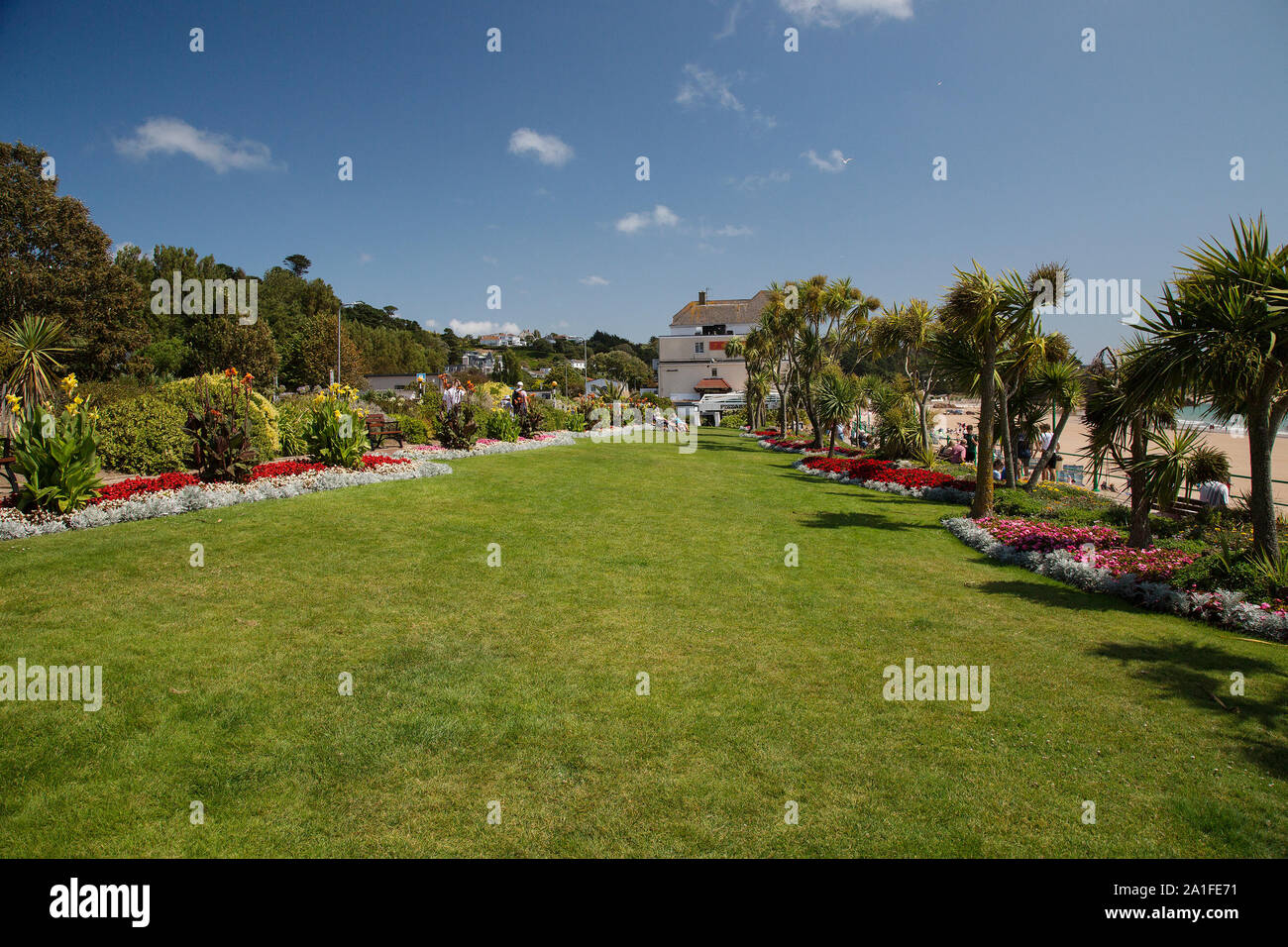 The colourful Winston Churchill Memorial Gardens at St Brelades, Jersey ...