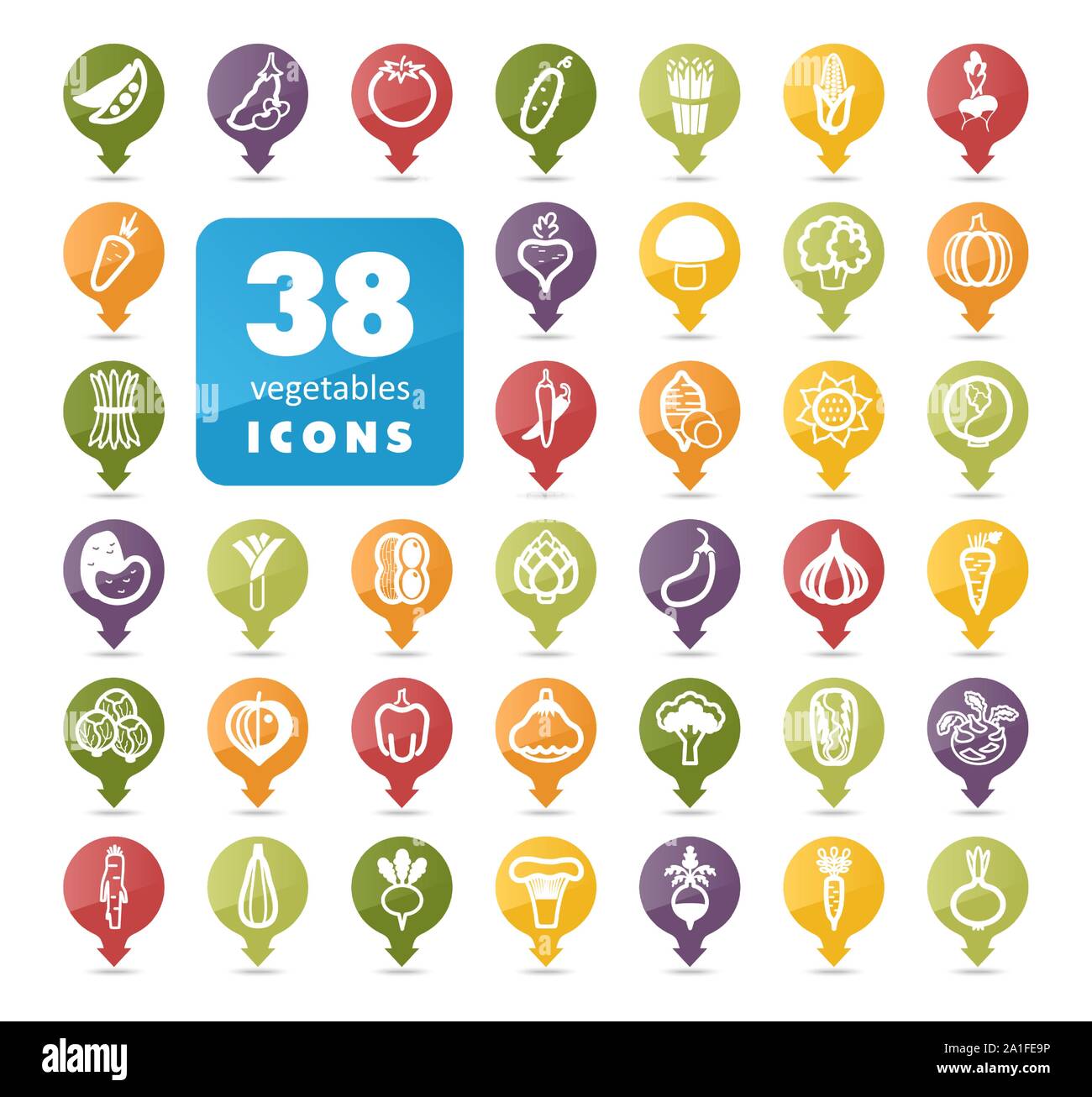 Map pin symbol vegetables icon hi-res stock photography and images - Alamy