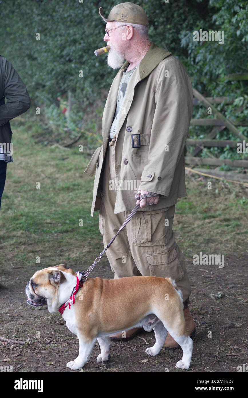 Solider and his British bull dog Stock Photo - Alamy