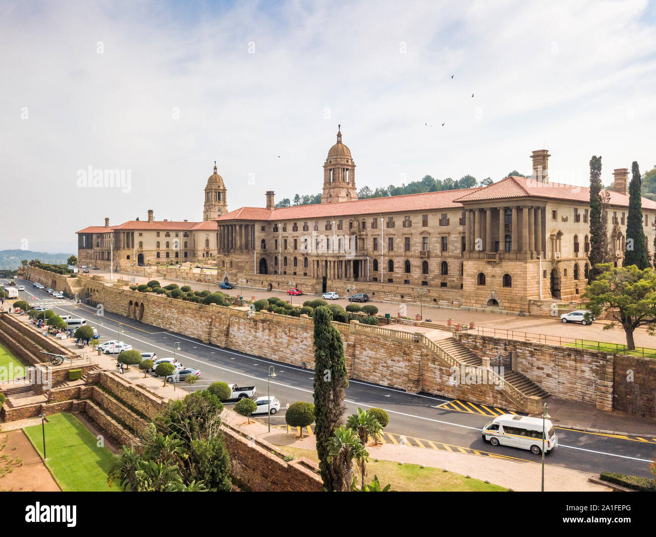 Aerial view of Union Buildings, house of Government and President of ...
