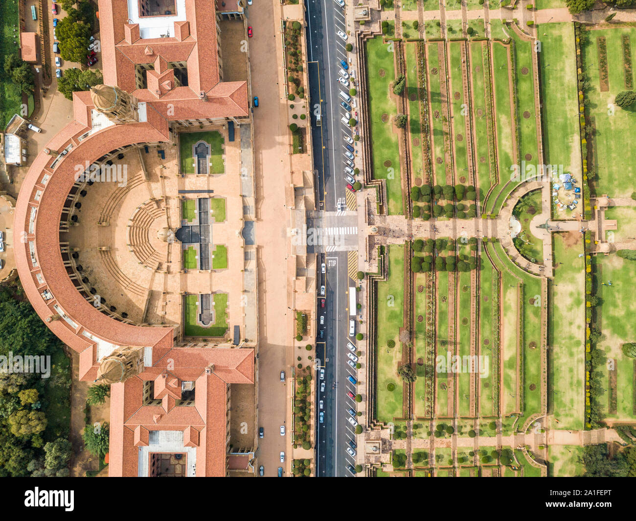 Aerial view of unions building and nelson mandela garden hi-res stock ...