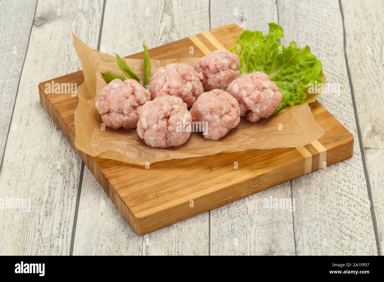 Homemade raw pork minced meatball ready for cooking Stock Photo - Alamy