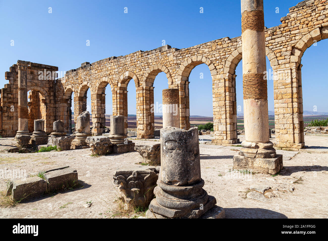 Volubilis a partly excavated Berber city in Morocco situated near the ...