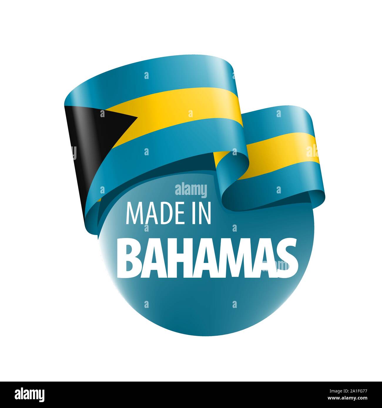 Bahamas flag, vector illustration on a white background Stock Vector ...