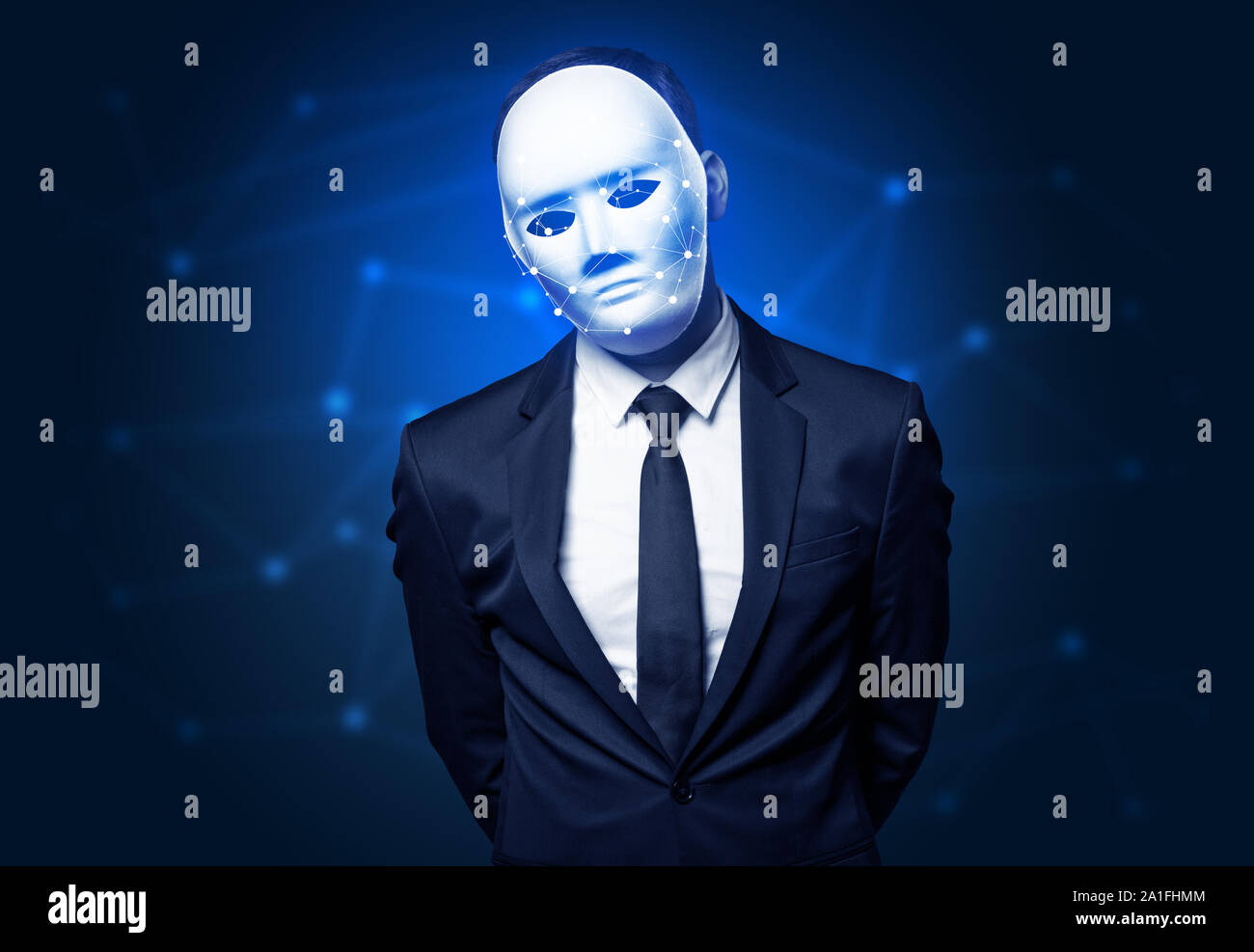 Face recognition with mesh. Cyber security concept Stock Photo - Alamy