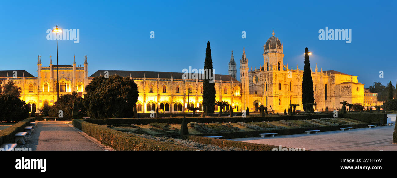 Panorama of jeronimos monastery at night hi-res stock photography and ...