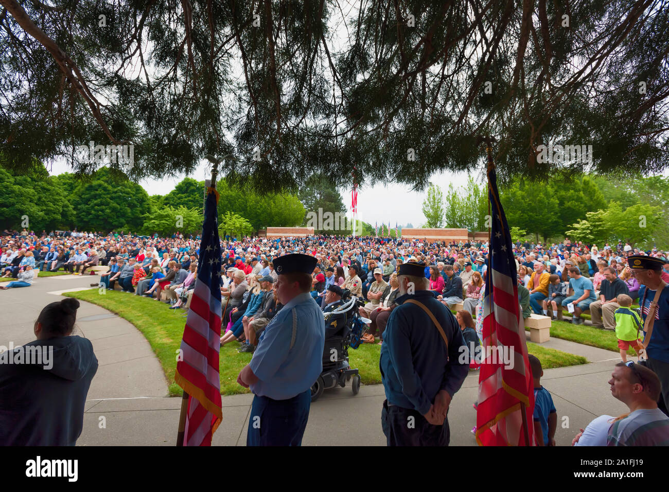 Portland, Oregon, USA - May 29, 2017: Memorial Day celebration honoring ...