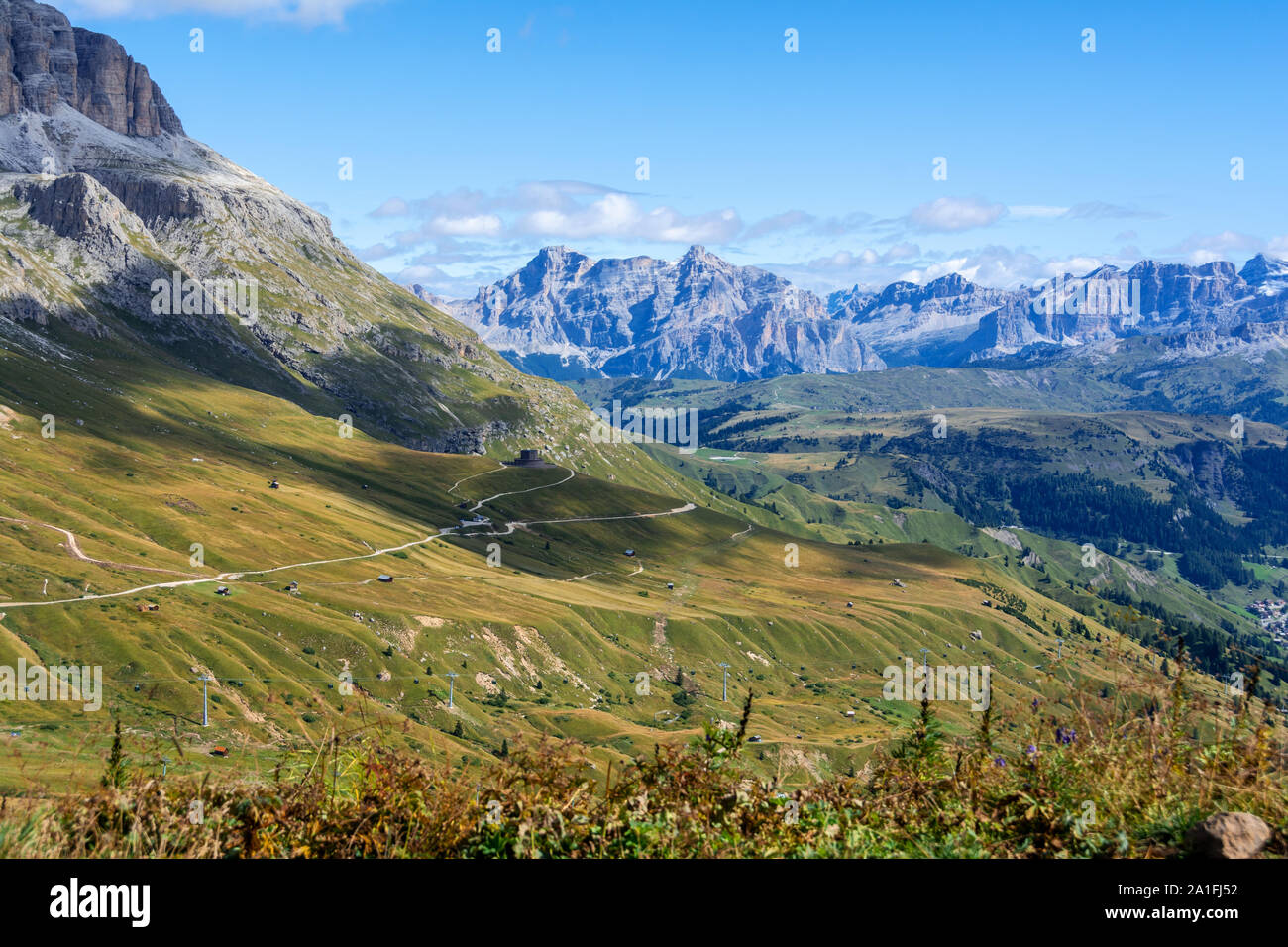 drive through dolomite mountain range Stock Photo - Alamy