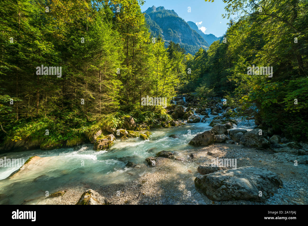 Der Hammersbach im Höllental bei Grainau, Garmisch-Partenkirchen ...