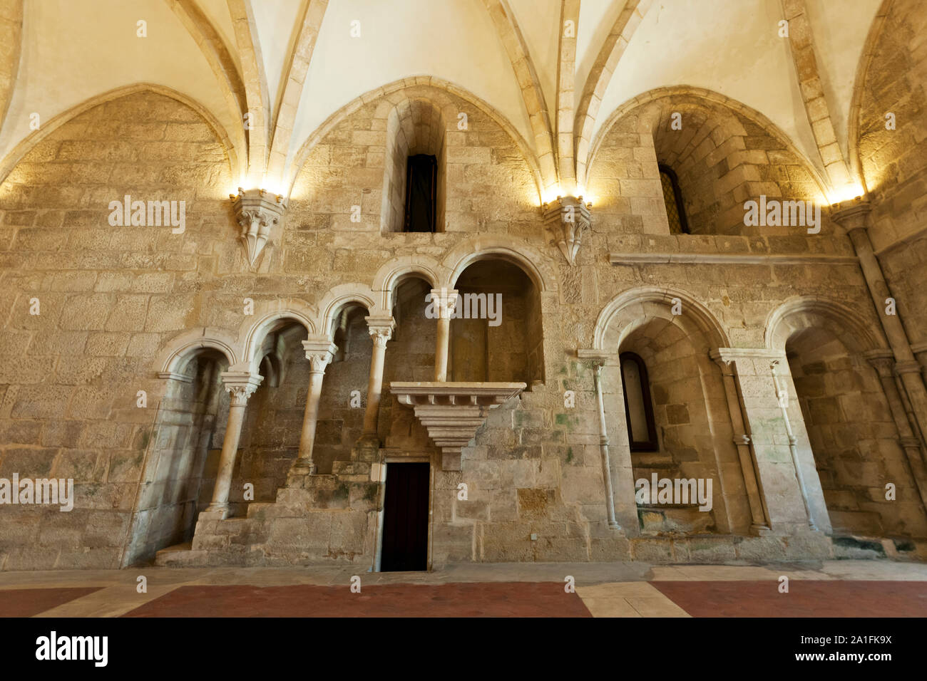 The dining hall of the Alcobaça monastery, a UNESCO World Heritage Site ...