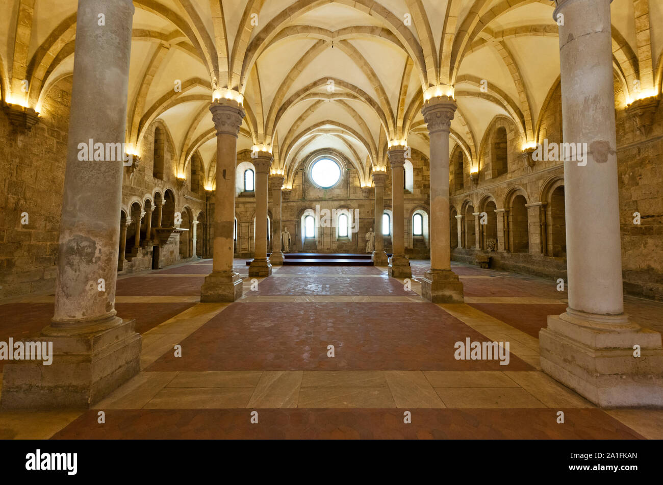 The dining hall of the Alcobaça monastery, a UNESCO World Heritage Site ...