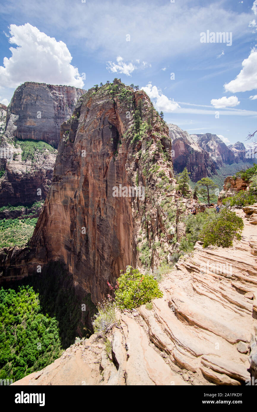 The most famous and beautiful part of the Angels Landing in the Zion ...