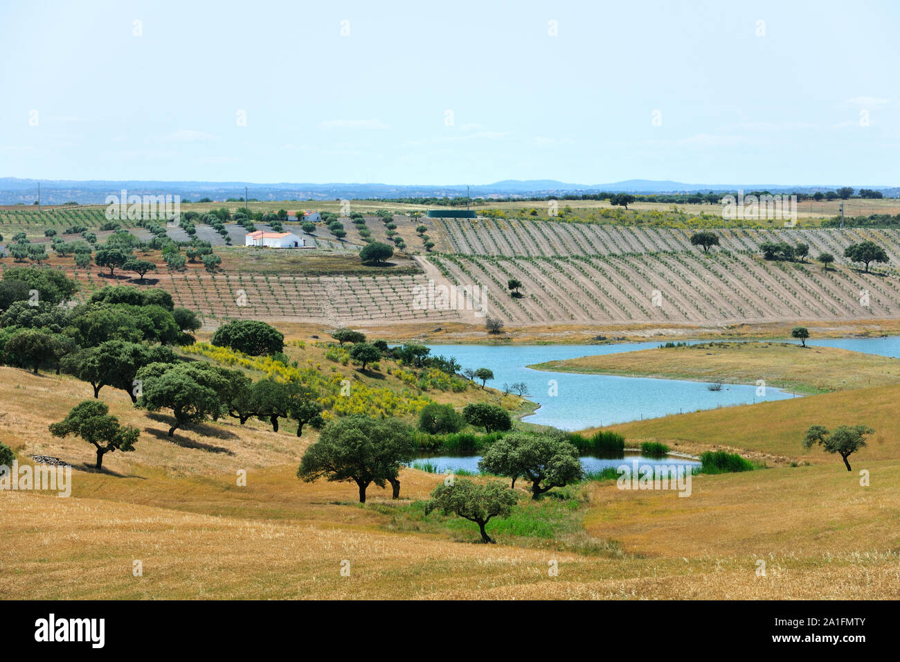 Alqueva dam. River Guadiana, Estrela. Alentejo, Portugal Stock Photo ...