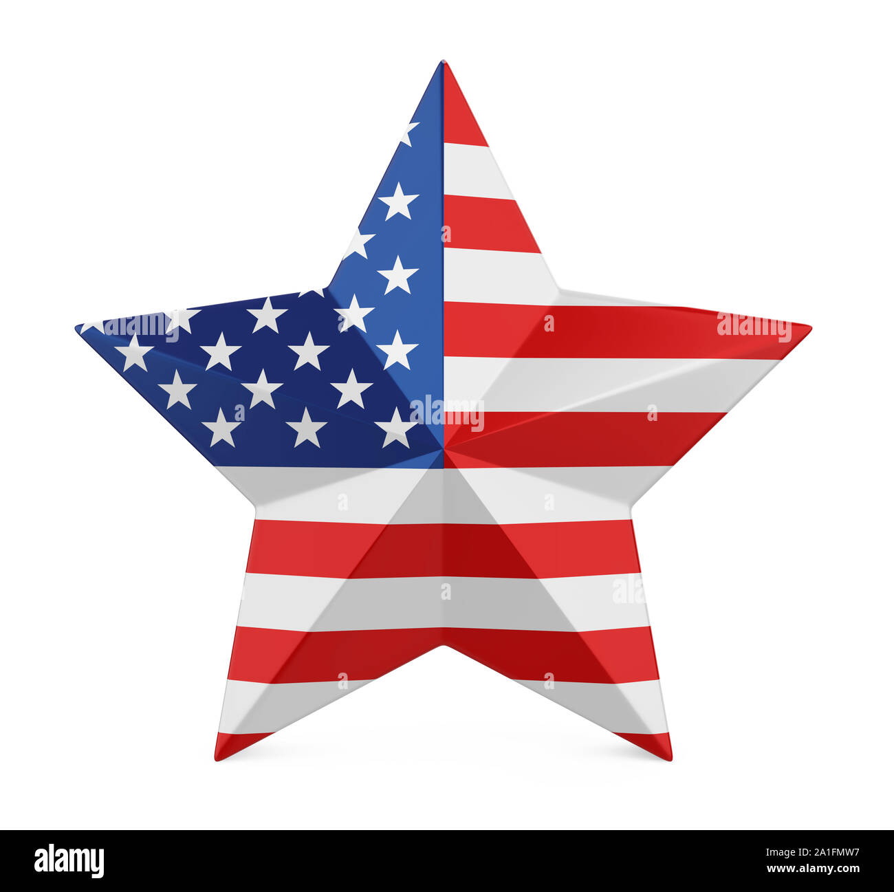 Star with United States of America Flag Isolated Stock Photo - Alamy