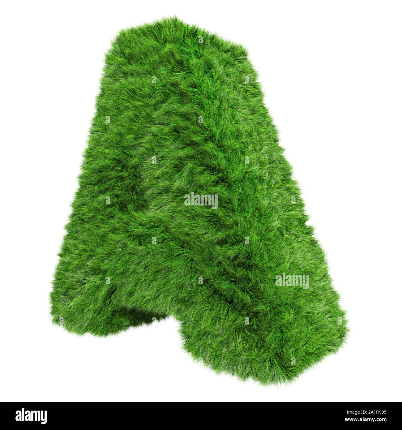 Grass alphabet, letter A. Isolated on white 3D illustration Stock Photo ...