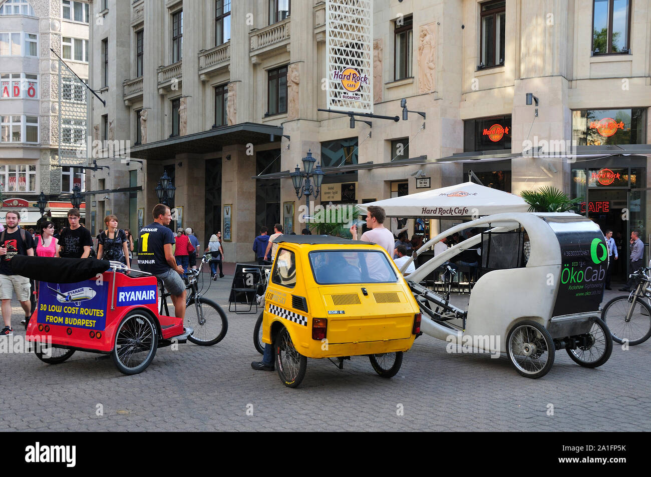 Modern rickshaws of Budapest. Hungary Stock Photo - Alamy