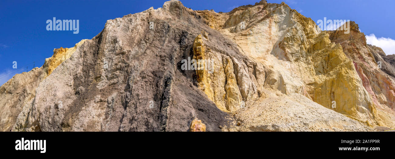 Panoramic of Needles chalk cliff, Isle Of Wight, UK Stock Photo - Alamy