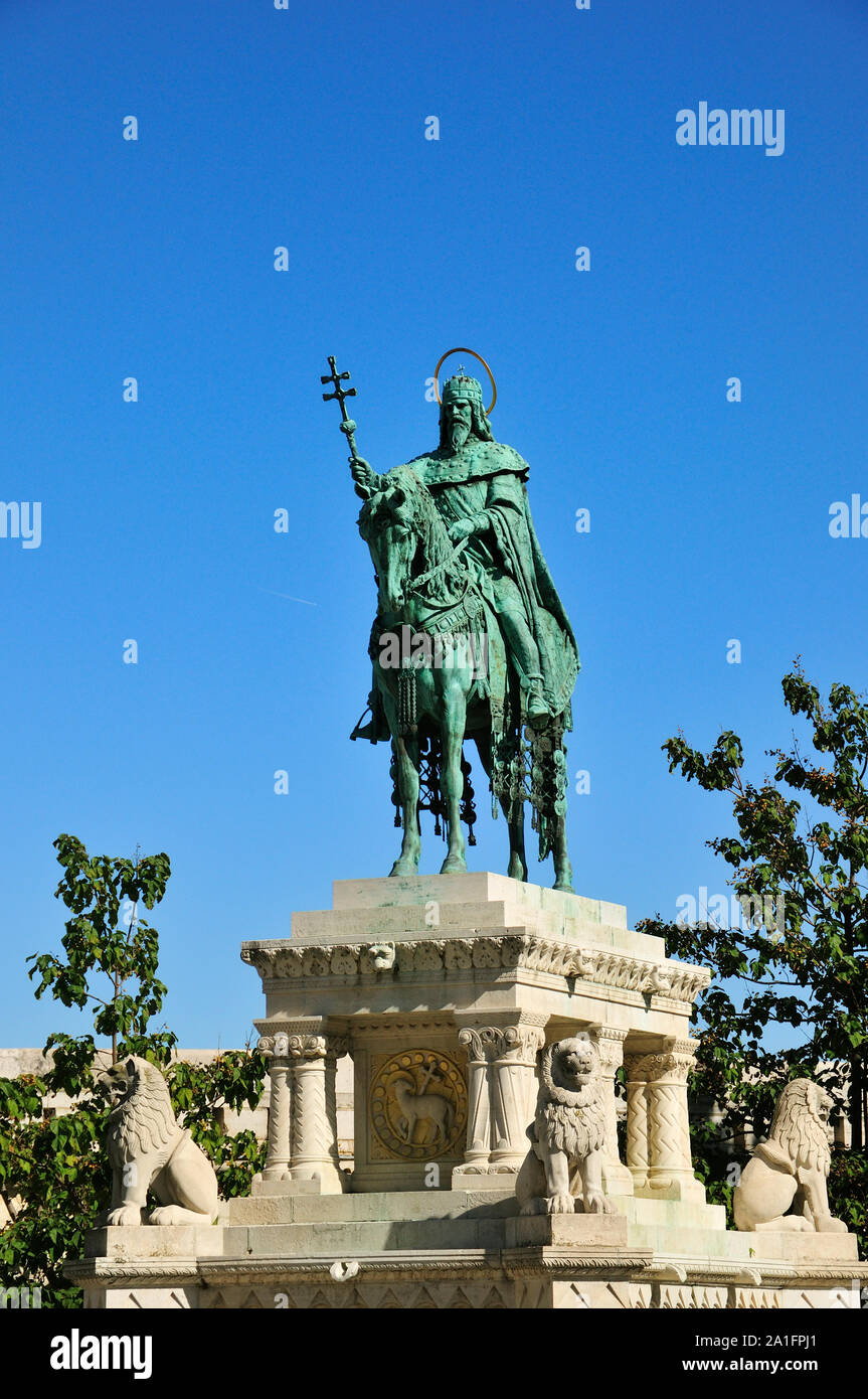 King Stephen (Istvan) the first king of Hungary (11th century). Varhegy ...