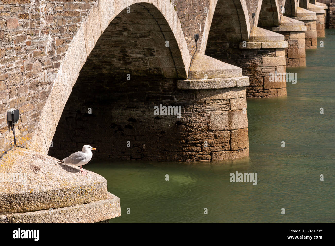 Bridge at Looe harbour, Cornwall, England Stock Photo - Alamy