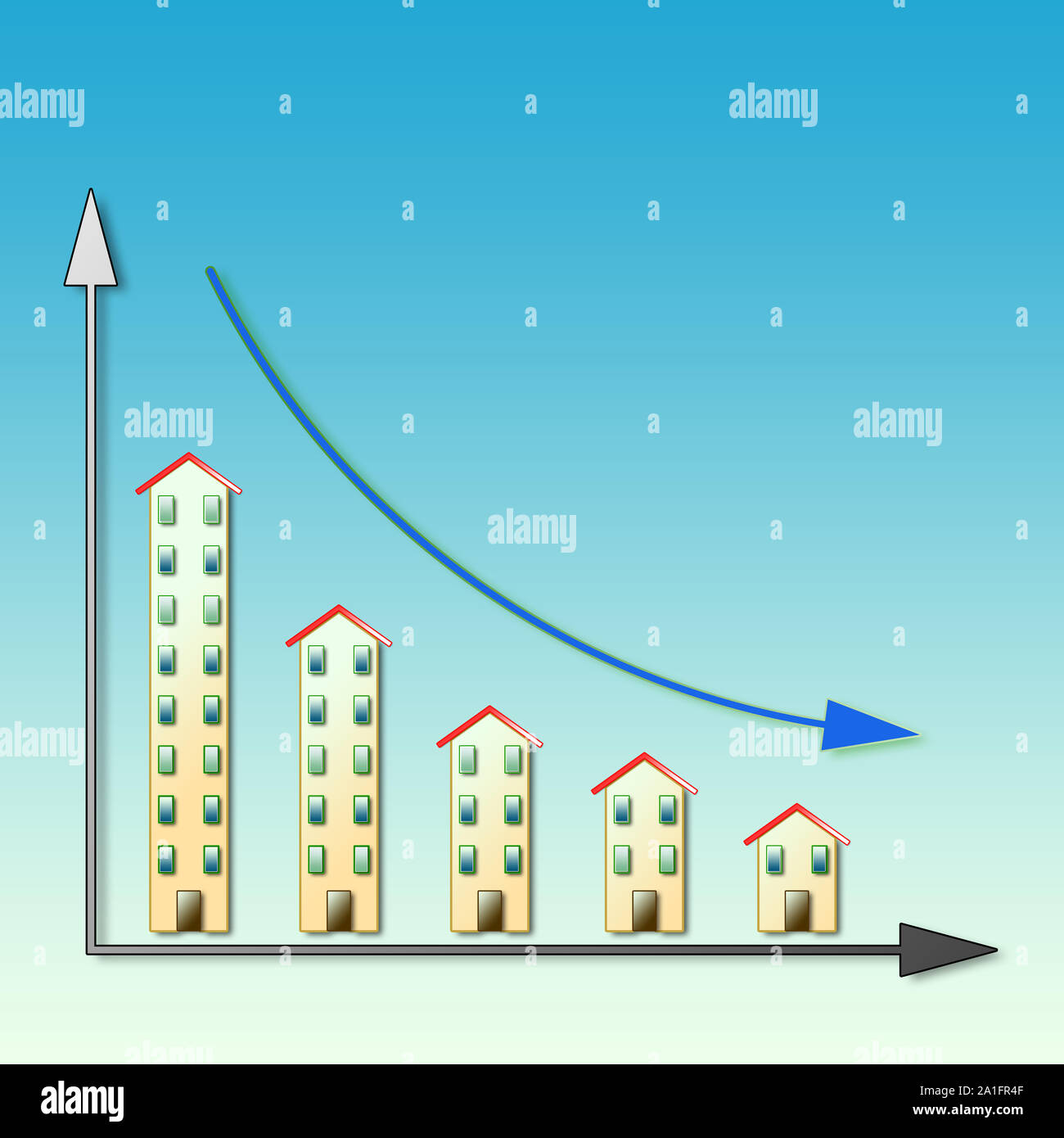 Hand drawing a graph about real estate market trends - concept image ...