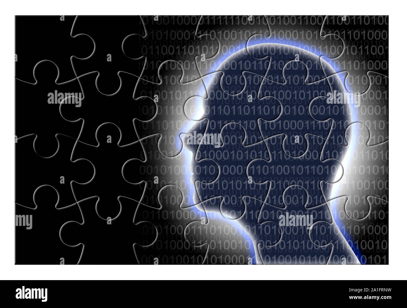 Futurustic artificial intelligence - concept image in jigsaw puzzle ...