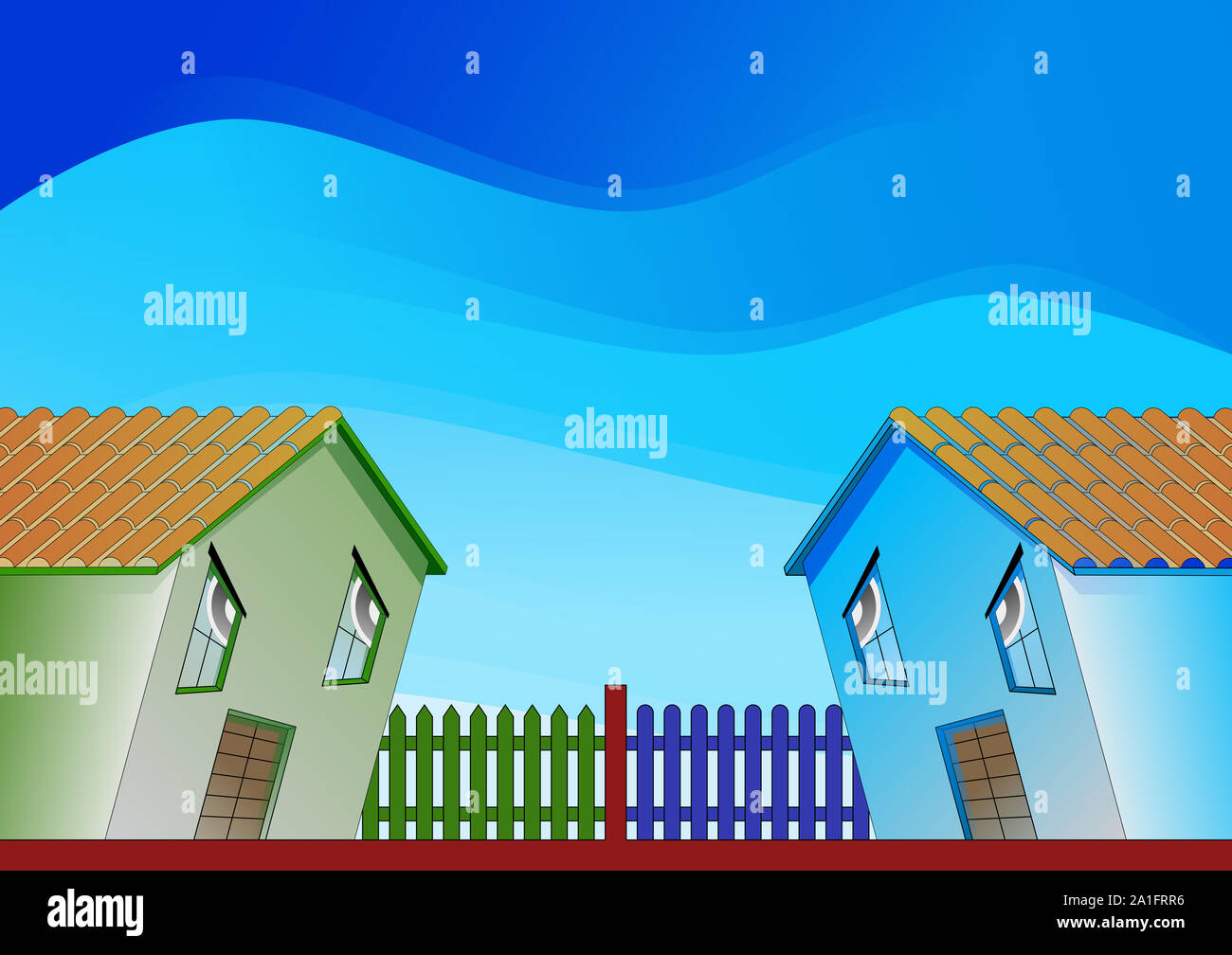 Neighbors fighting fence hi-res stock photography and images - Alamy