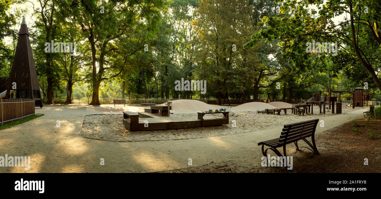 Wooden playground children hi-res stock photography and images - Alamy