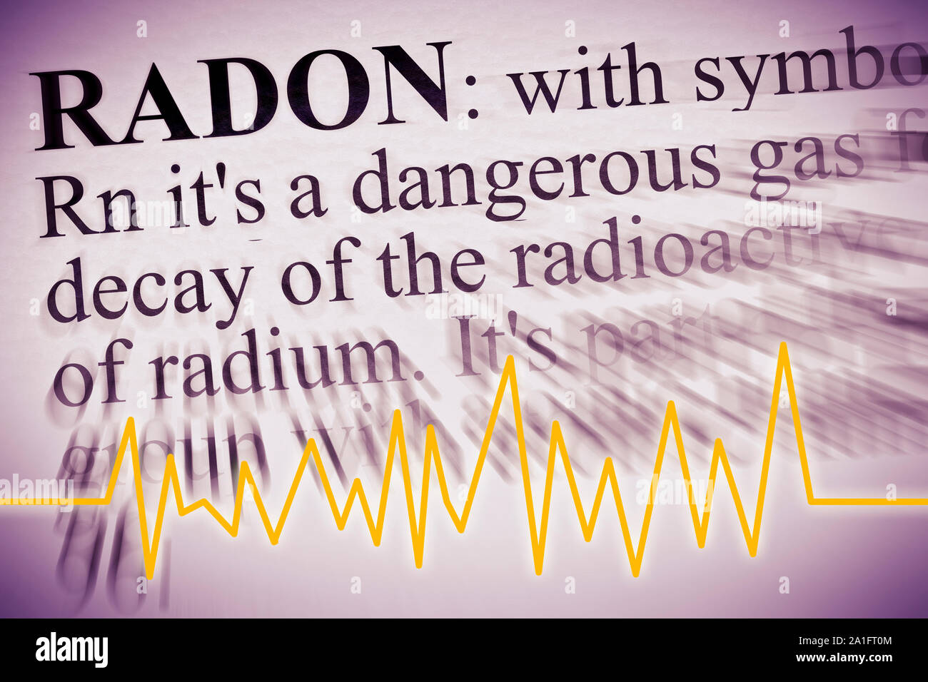 Radon gas the silent killer - concept image with check-up chart about ...