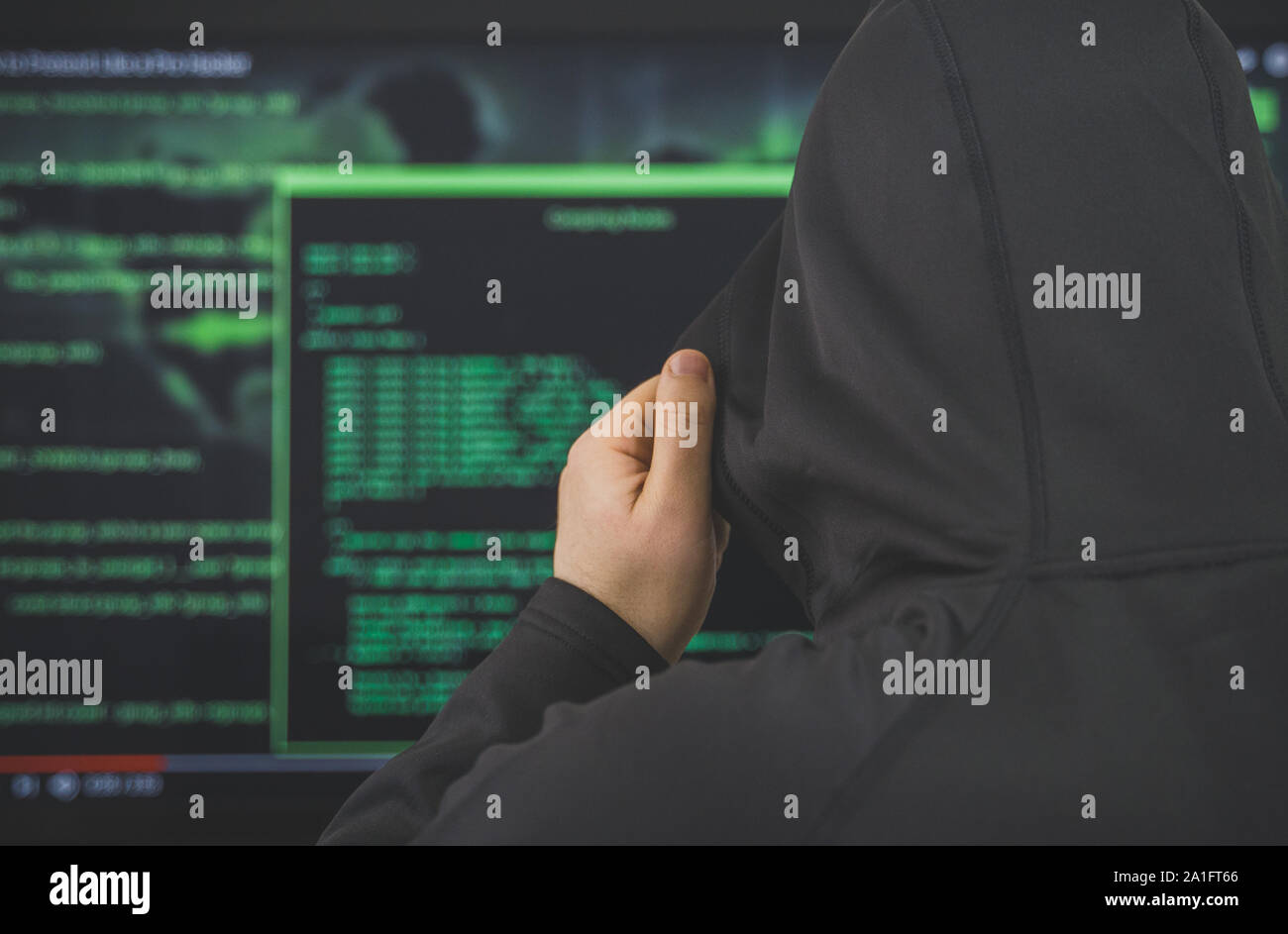 Anonymous Hacker In Black Hoodie High Resolution Stock Photography and ...