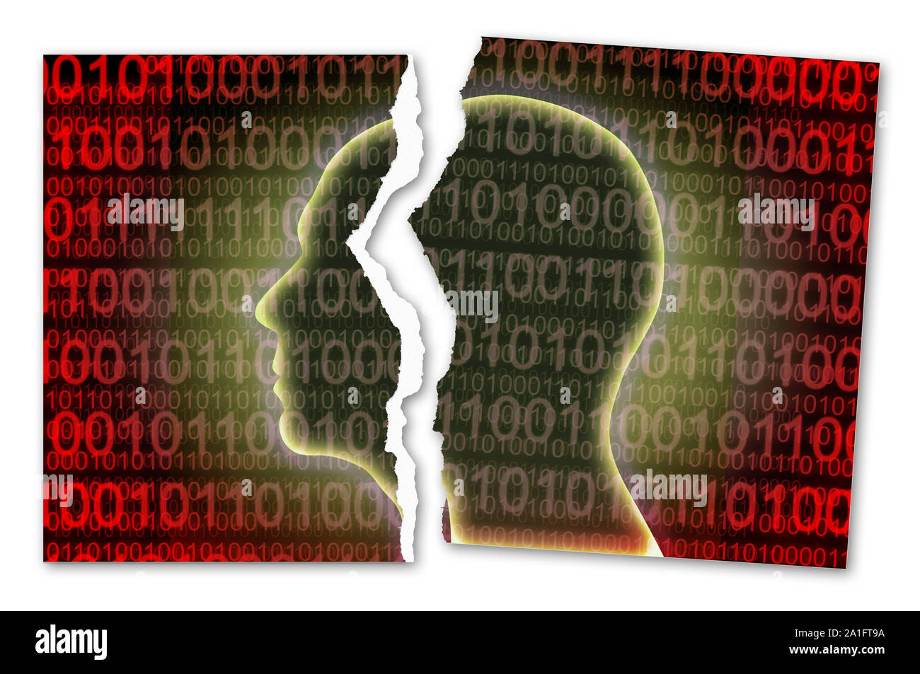 Fight against cybernetic crime - concept image with a ripped photo of a ...