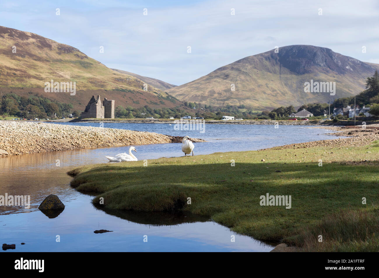 wild camping fire on arran beach Stock Photo - Alamy