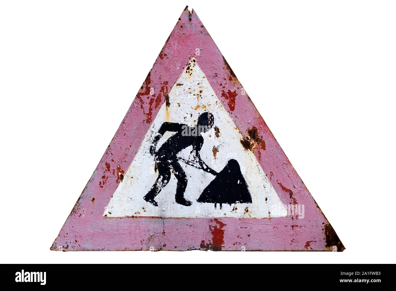 Roadwork warning sign Cut Out Stock Images & Pictures - Alamy
